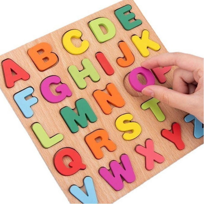 Timi ABC Alphabet Digital Puzzle Wooden Toys Kid Number Letter shape ...