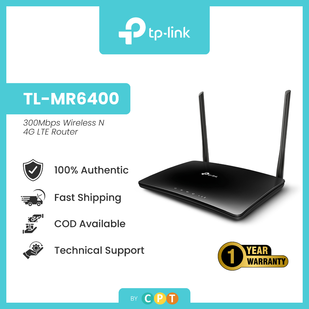 TP-Link TL-MR6400 300Mbps Wireless N 4G LTE Router | Shopee Philippines