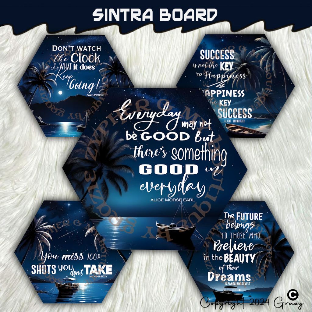 Motivational Quotes in Sintra Board Hexagon Shape Wall Decor Glossy ...