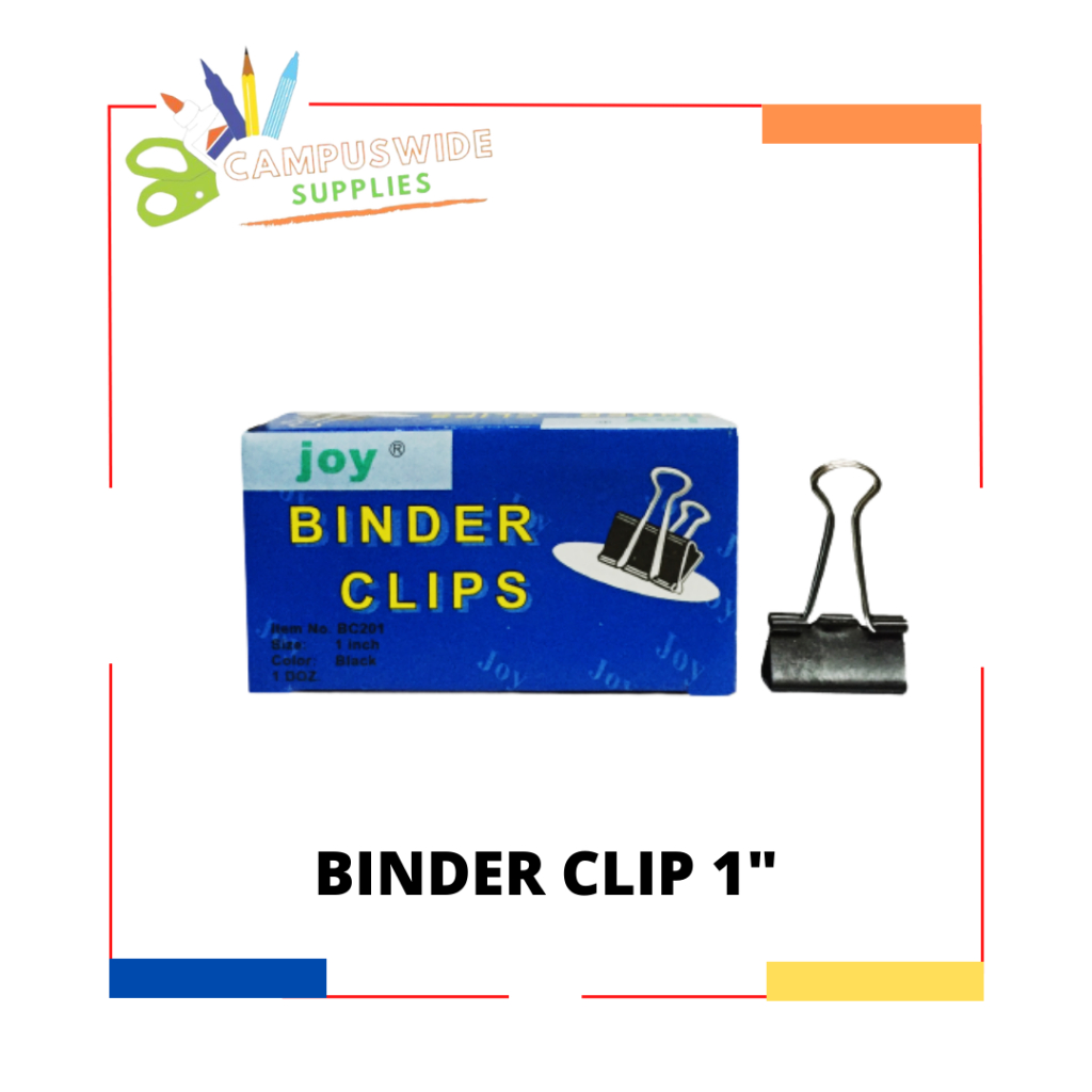 JOY Metal Binder Clips (Black) Sold per box 12pcs per box | Shopee ...