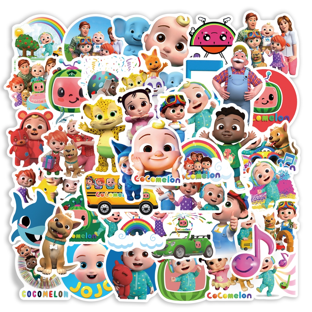 50 Pieces Cocomelon Waterproof Sticker Pack | Shopee Philippines