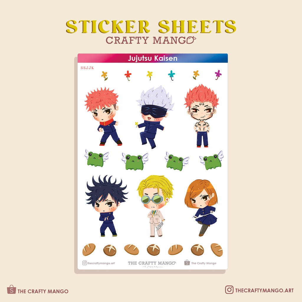 Jujutsu Kaisen Sticker Sheet | anime jjk gojo chibi sticker | SSJJK ...