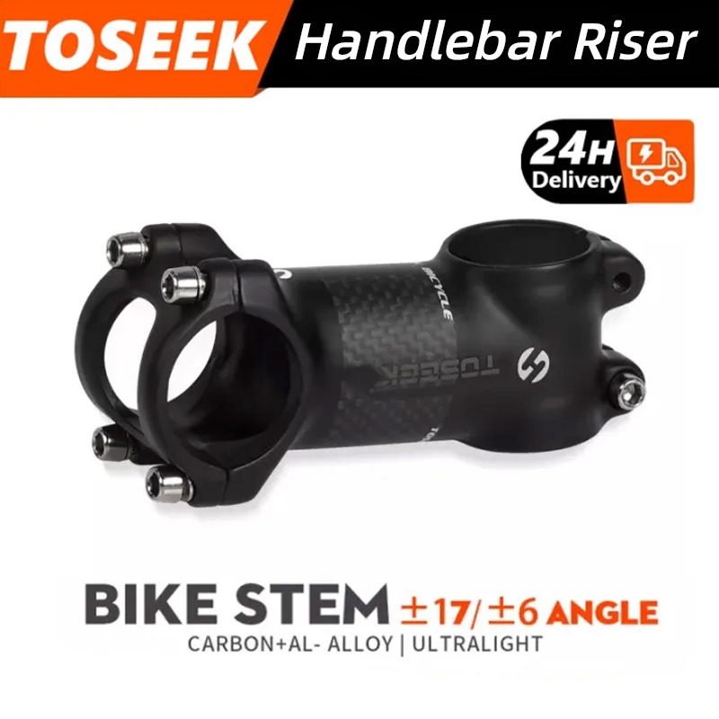 TOSEEK Bike Stem 31.8mm Bicycle Handlebar Riser 60-120mm 6/17 Degree For Mountain And Road Bike ...