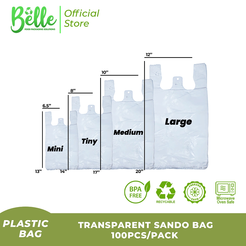 BELLE PLASTIC SANDO BAG 100PCS/PACK (LARGE, MEDIUM, TINY, MINI ...