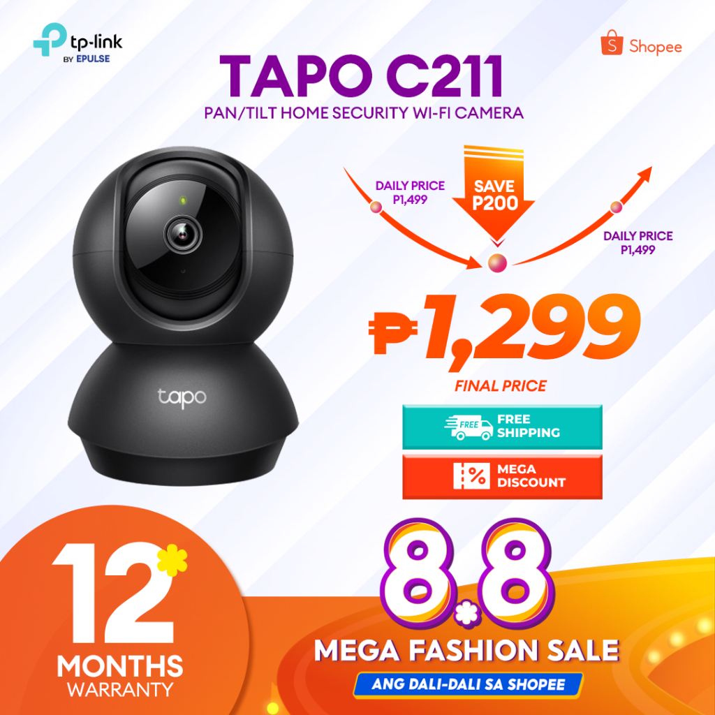 TP-Link Tapo C211 2K 3MP 360° Pan/Tilt Home Security Indoor Wi-Fi CCTV Camera | Shopee Philippines