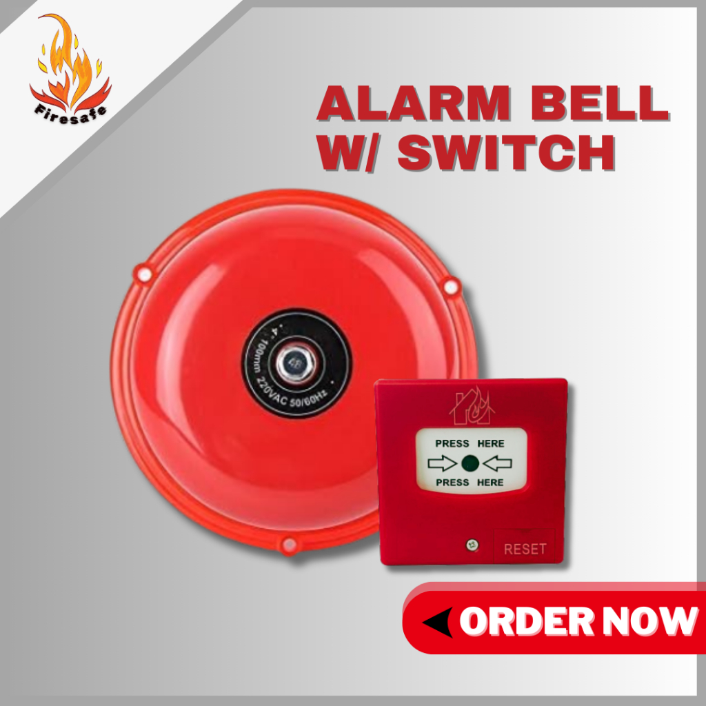 Set Fire Alarm Bell 4"6"8"10" With Manual Press Switch Home Safe ...
