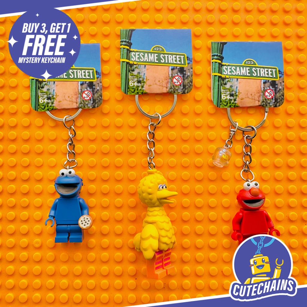 [PROMO] Sesame Street Elmo Cookie Monster Custom Brick Keychain ...