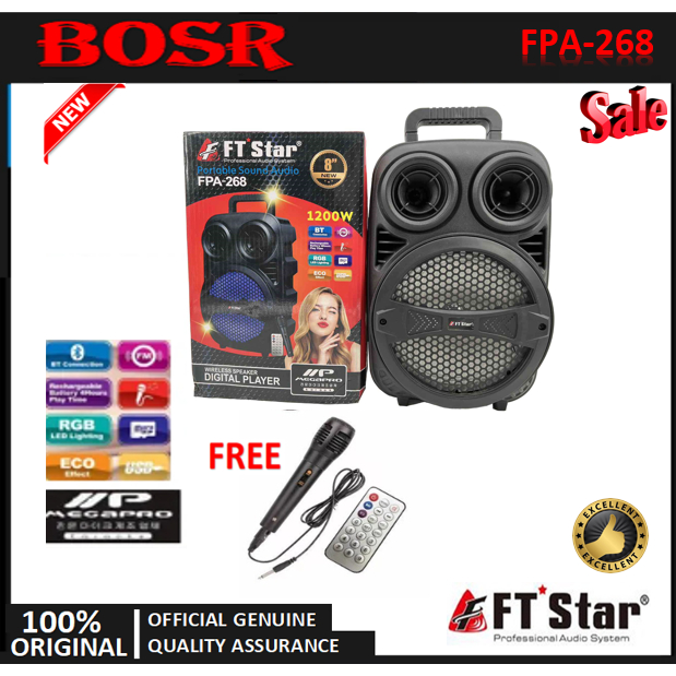 New Megapro FT Star FPA-268 Portable Sound Audio Speaker Digital Player ...