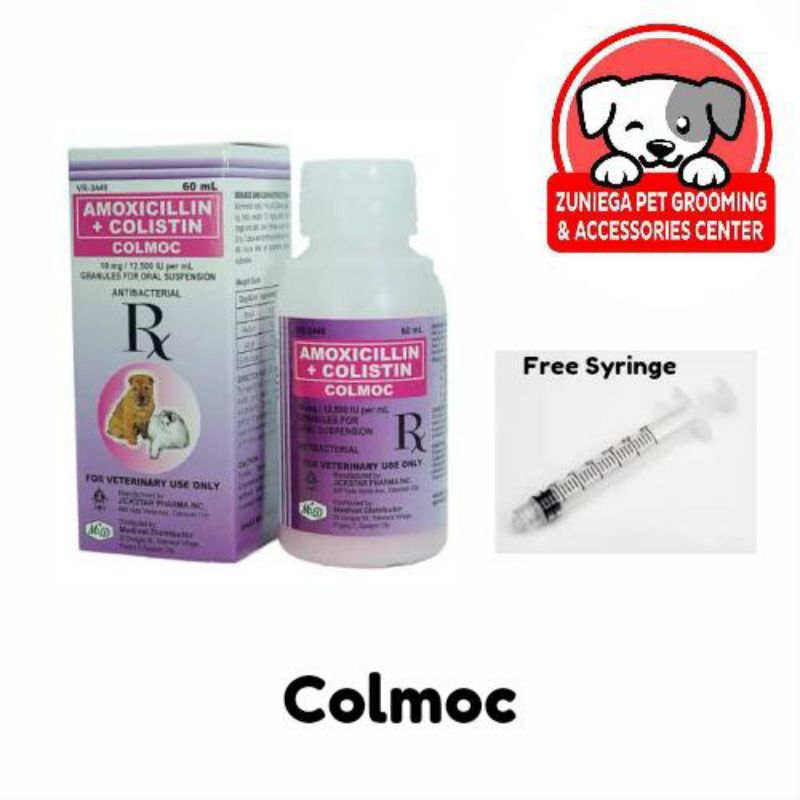 Colmoc Amoxicillin AntiBacterial for Pets 60ml | Shopee Philippines