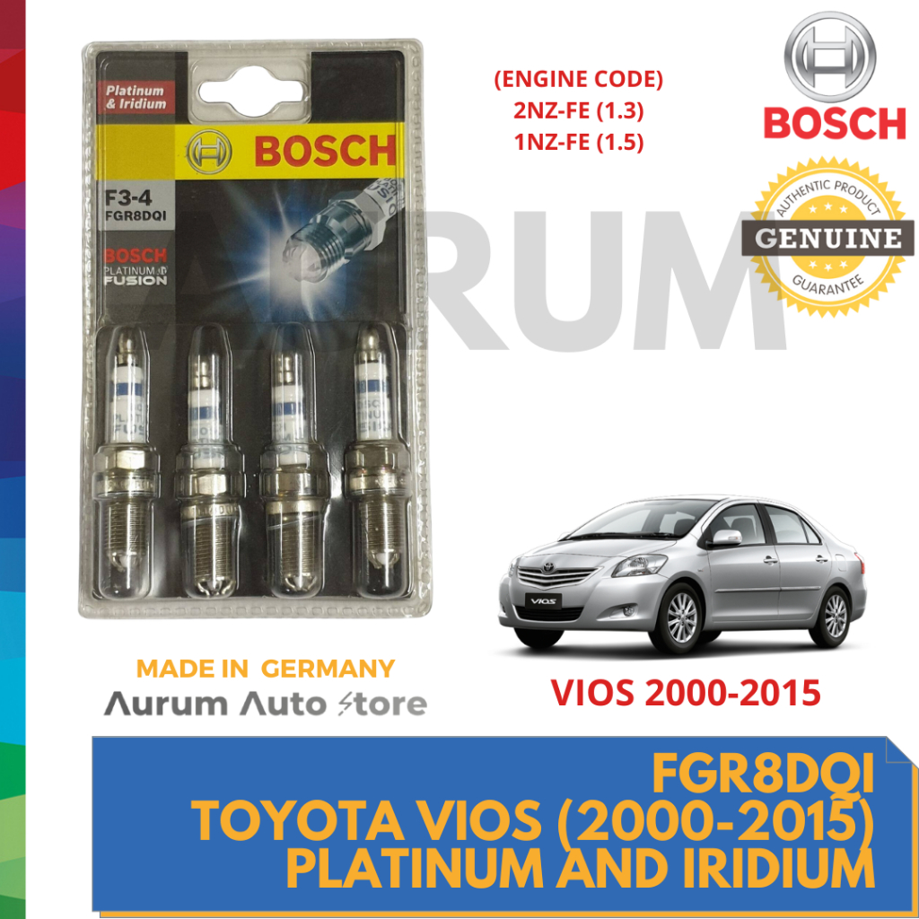 Bosch Sparkplugs for Toyota Vios FGR8DQI 4pcs | Shopee Philippines