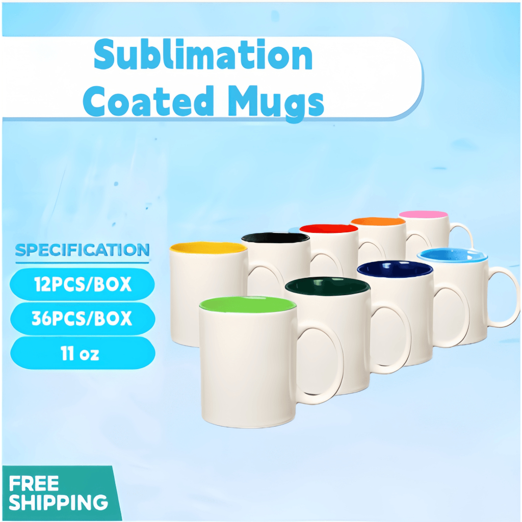 1-Box QUAFF Inner Color Mug 110z Sublimation Coated Mugs | Shopee ...