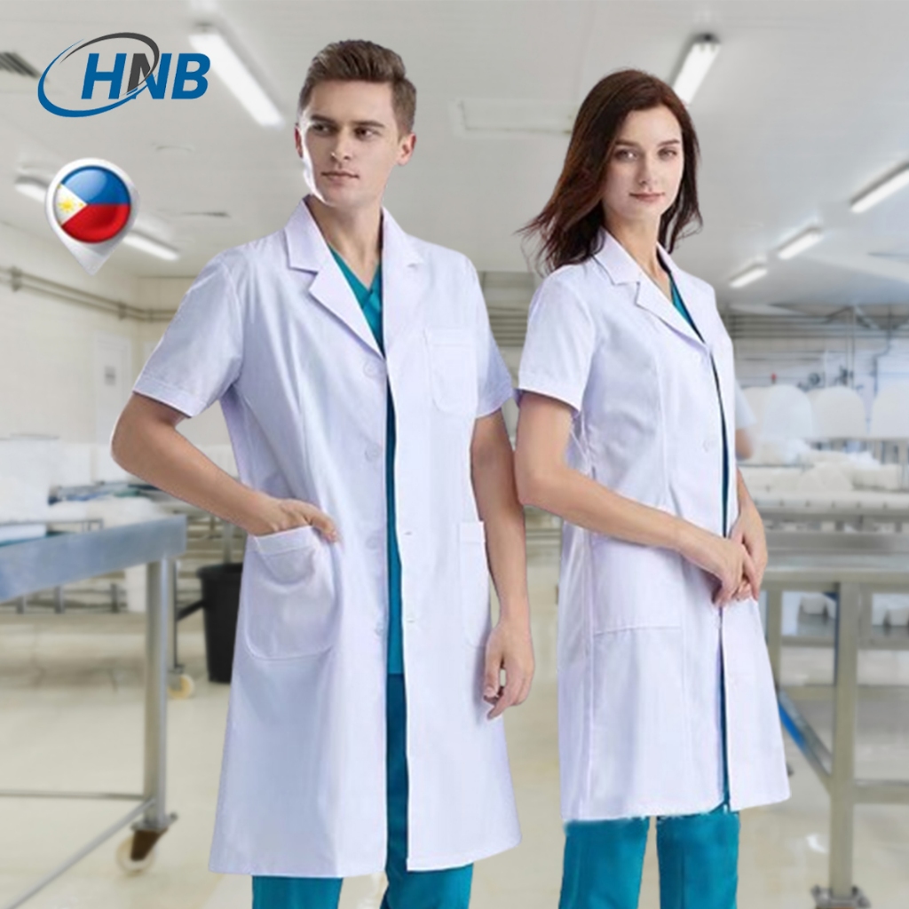 【Short Sleeve】 Lab Gown White Lab Coat Doctor Laboratory Gown White ...