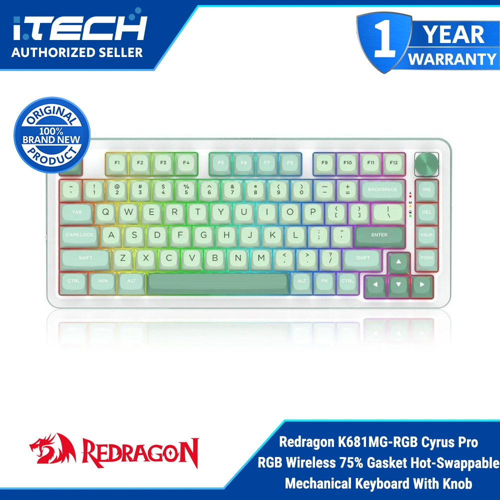 Redragon K681MG-RGB Cyrus Pro RGB Wireless 75% Gasket Hot-Swappable ...