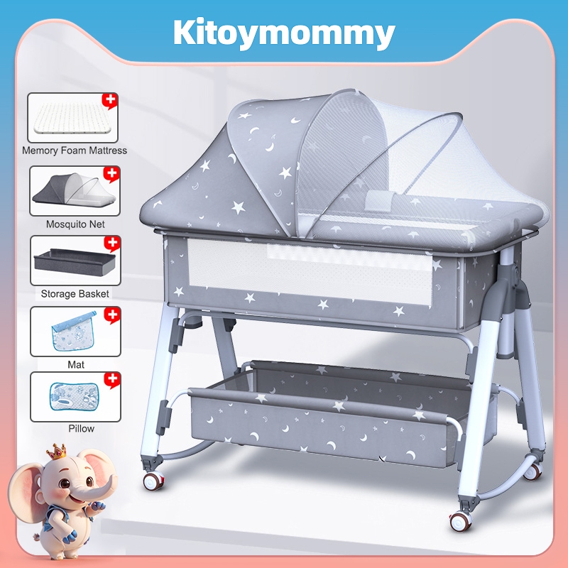 Newborn Baby Crib 0-3 years Multifunctional Baby Rocking Bed Bassinet ...