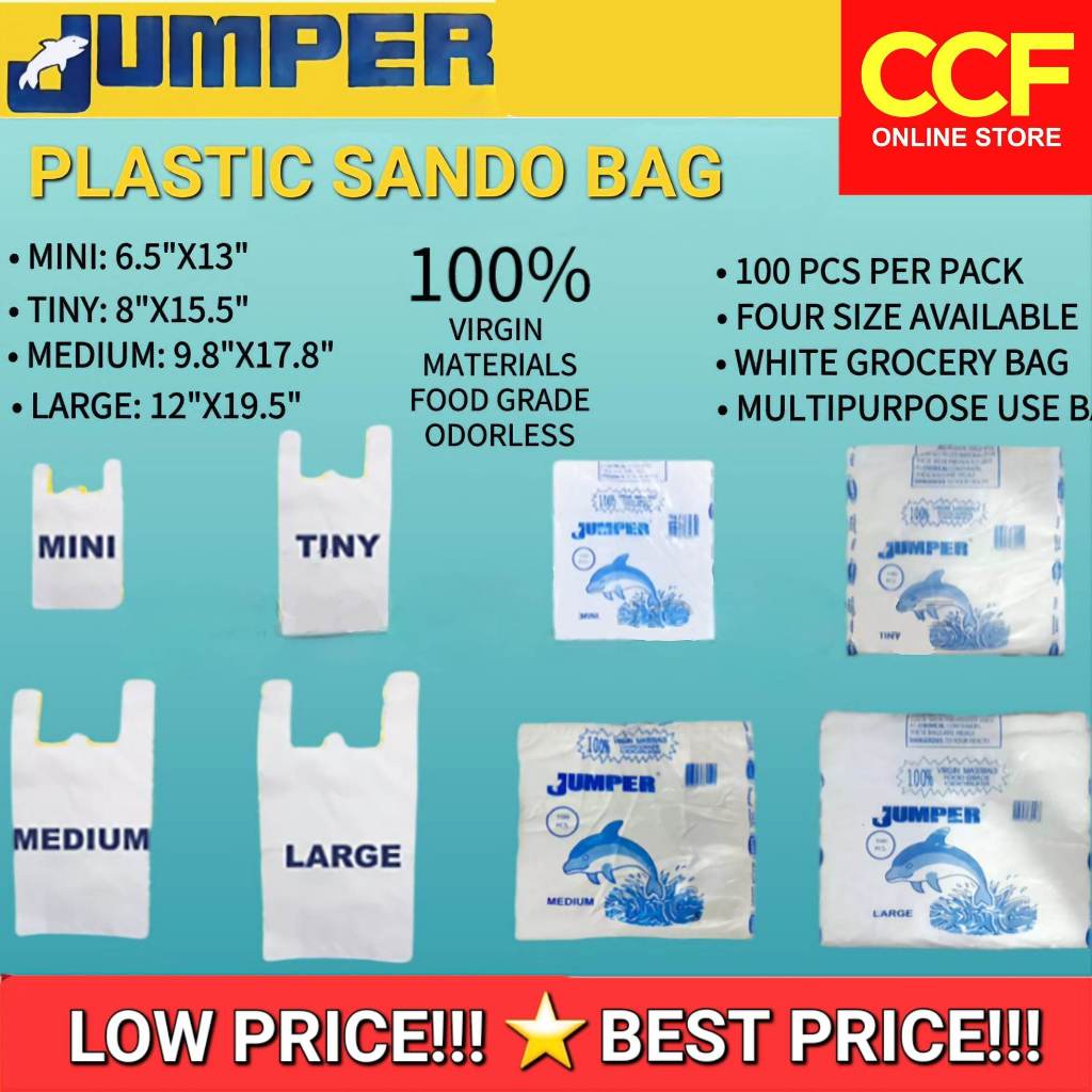 Jumper Sando Bag Plastic Bags Mini Tiny Medium Large 100 pieces ...