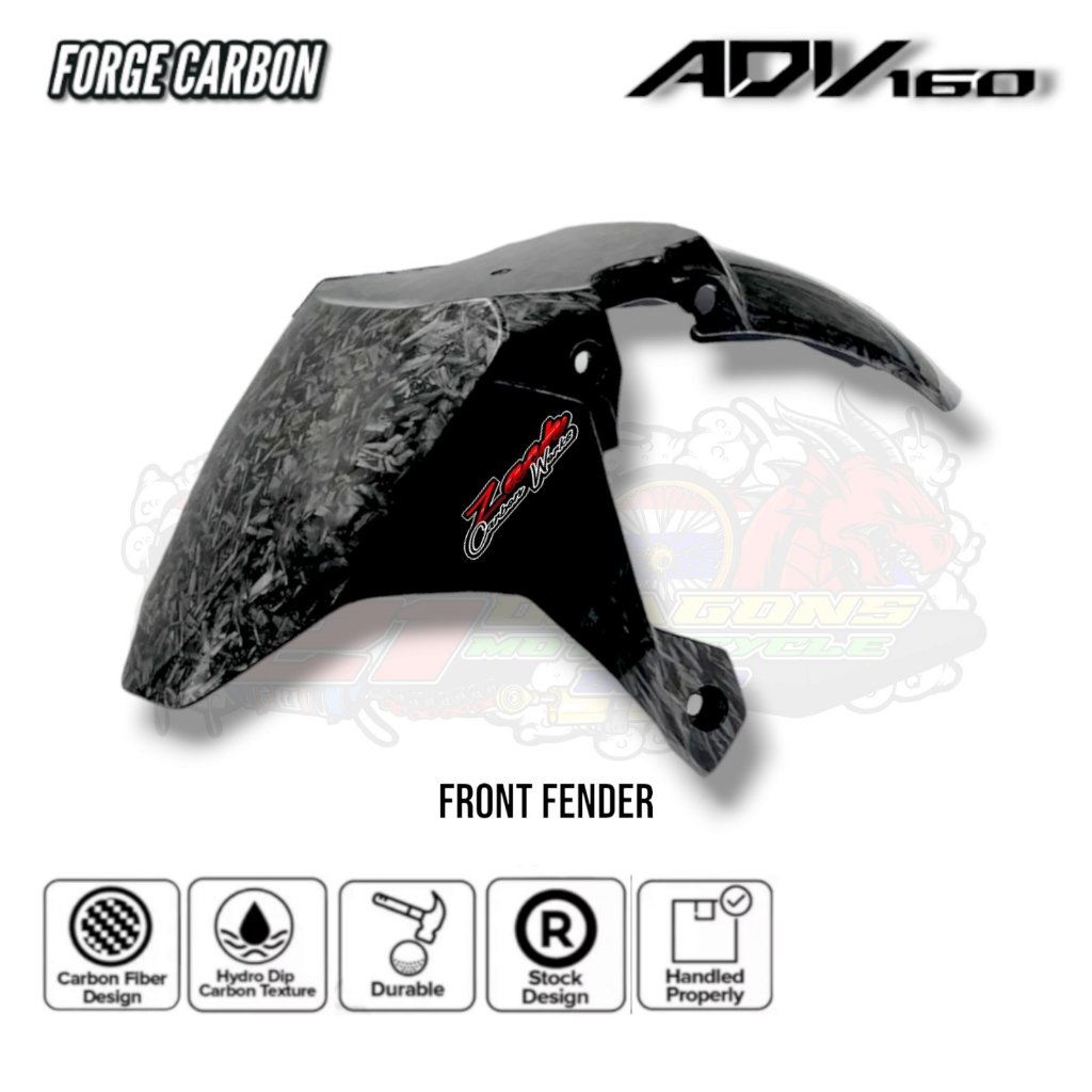 Honda ADV 160 Forged Carbon Glossy Finish Hydro Dip Front Fender ...