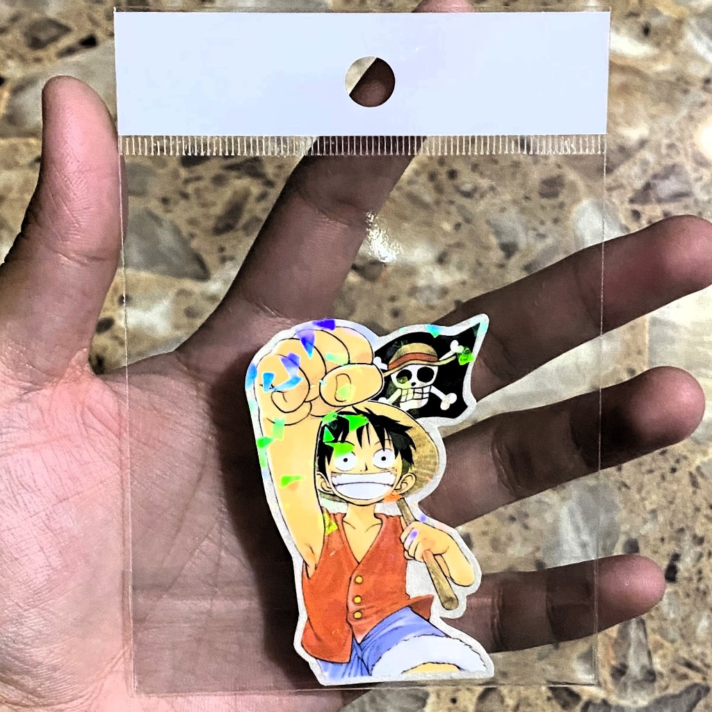 sticker anime one piece luffy flag straw hat waterproof stickers laptop ...