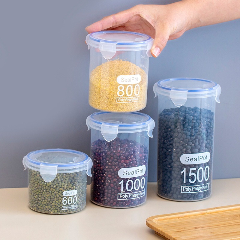 LHK Transparent plastic sealed jar milk powder jar food jar kitchen ...
