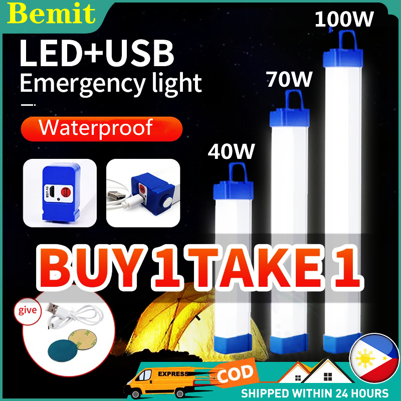 100W/70W/40WLED Emergency Light USB Rechargeable Led Light Bulb ...