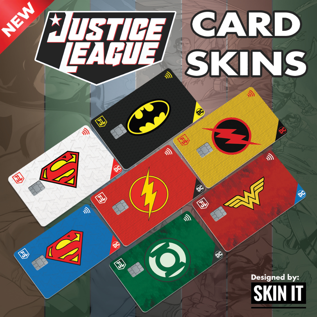 SKIN IT Justice League Themed Card Skins Stickers for ATM Cards And ...