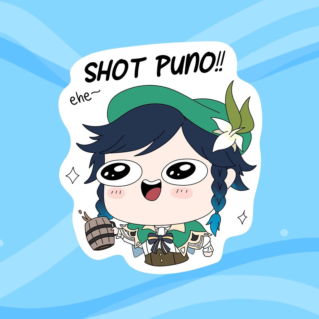 SSKAIT Venti Waterproof funny genshin impact mood die cut sticker ...