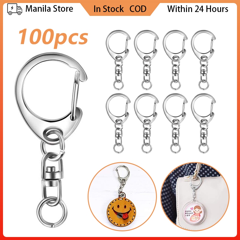 100PCS Swivel Snap Hooks D Rings Metal Lobster Claw Clasps Making Snap ...