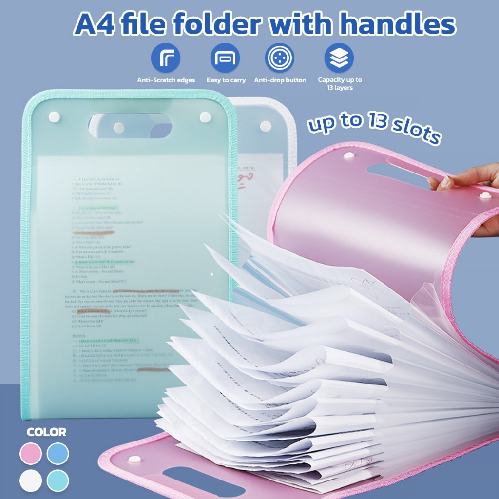 13 Pockets Folder File Organizer with Handle Expanding File Folder Test ...