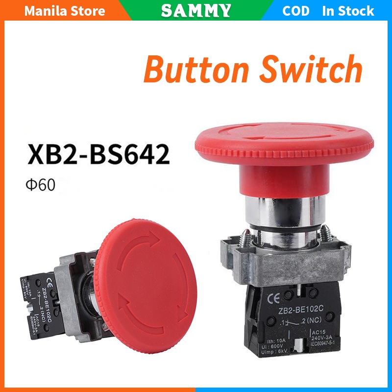 Rotary Reset Emergency Stop Switch Metal Key Lockable Mushroom Button ...