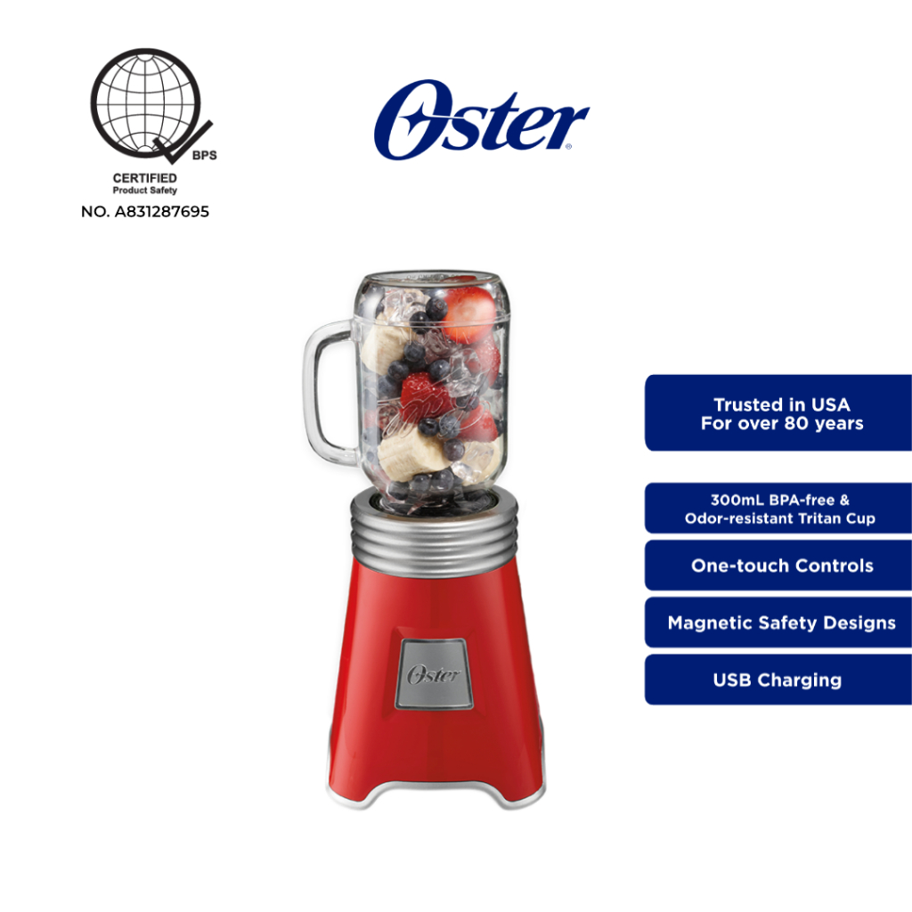 Oster Ball® Mason Jar Blender with 2 600mL Mason Jars - Red | Shopee Philippines