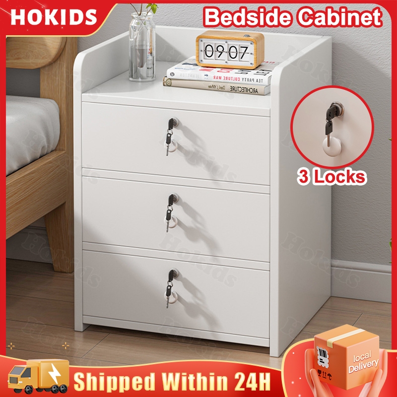 Bedside Table Nordic Modern Wooden Nightstand Side Table Storage ...