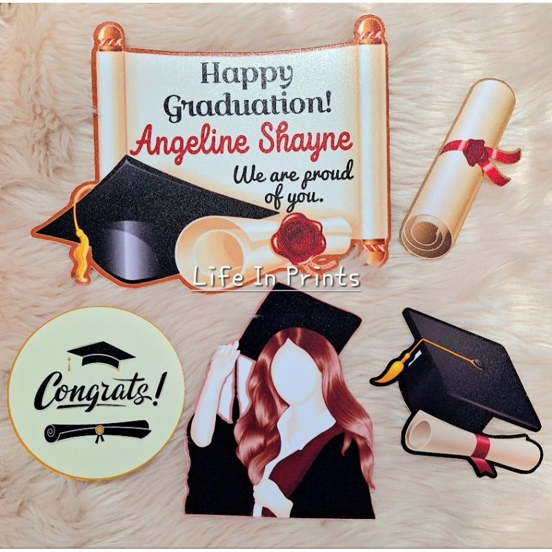 GRADUATION THEMED cake topper / Printed / Personalized with NAME ...