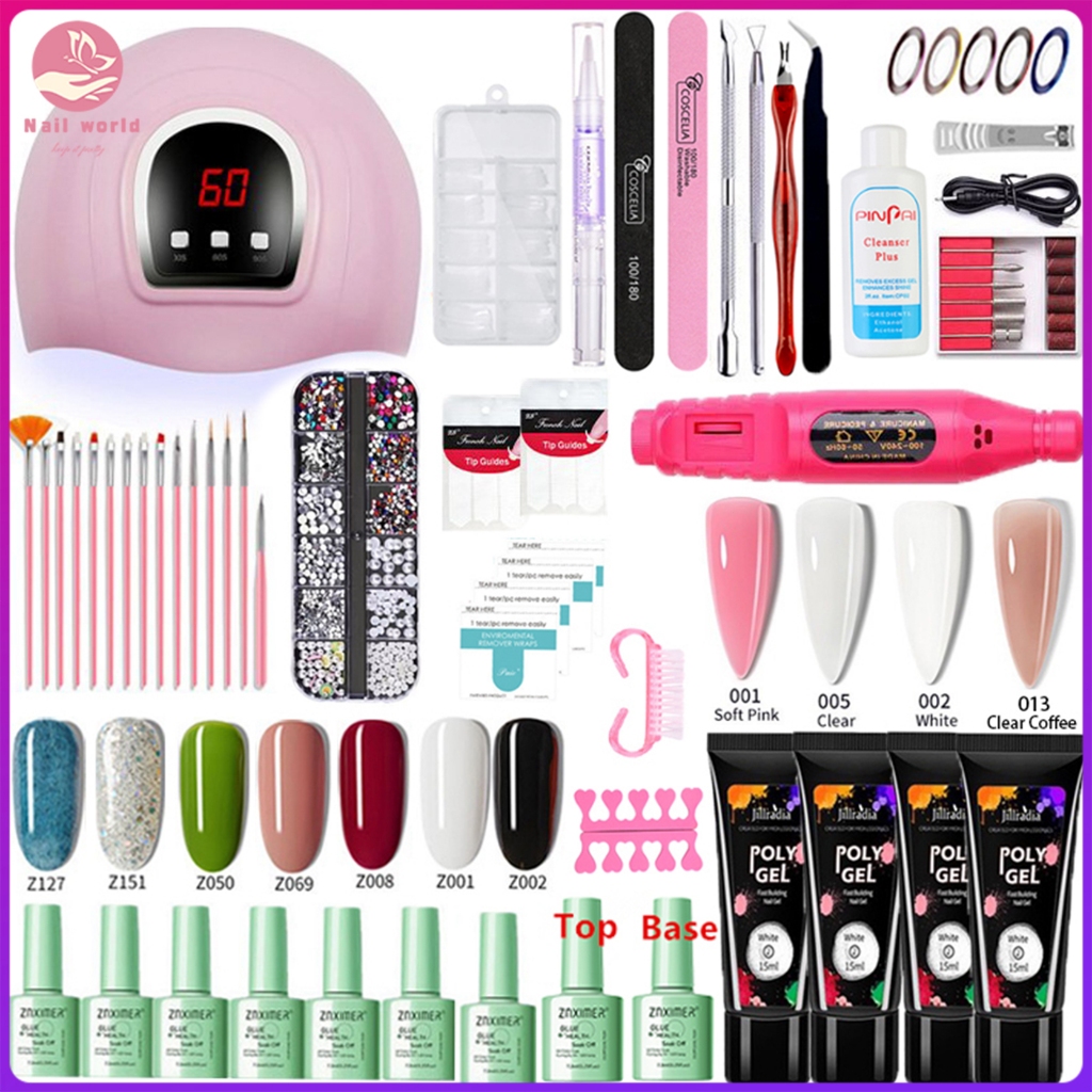 Nail.world Poly Gel Nail Extension Set Polish Gel Nail Set Nail Drill ...