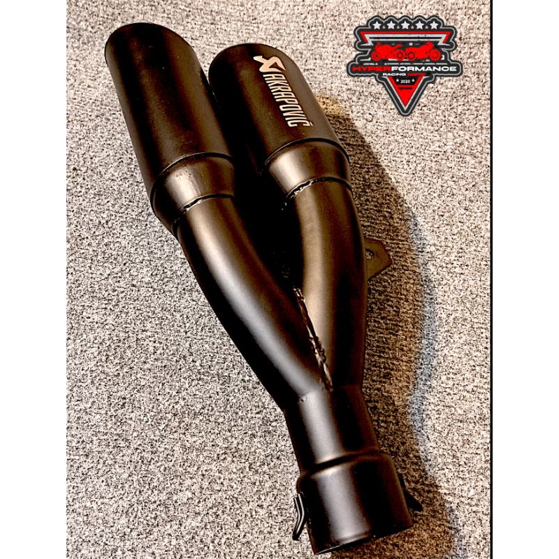 MATTE BLACK AKRAPOVIC E20 DUAL TIP MUFFLER EXHAUST PIPE / Muffler Akra ...