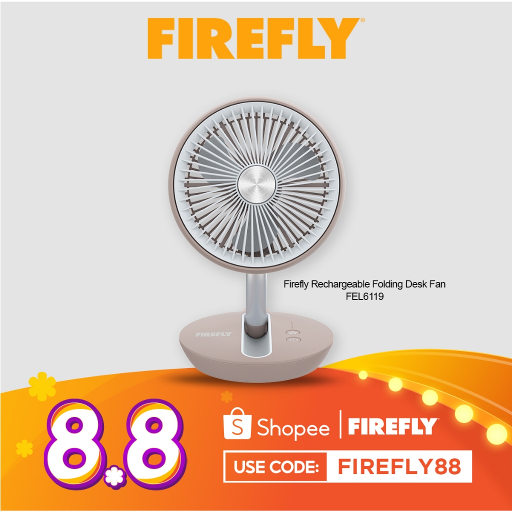 Firefly Rechargeable Folding Desk Fan | Shopee Philippines