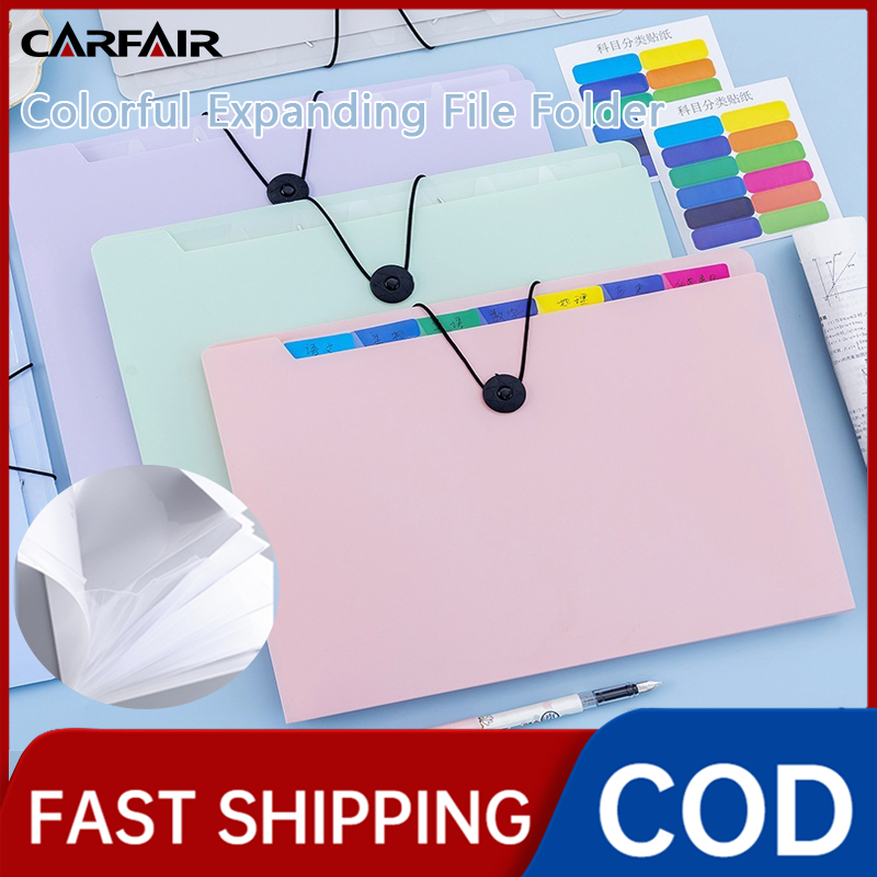 12Pockets Colorful A4 Expanding File Folder Expandable Envelope ...