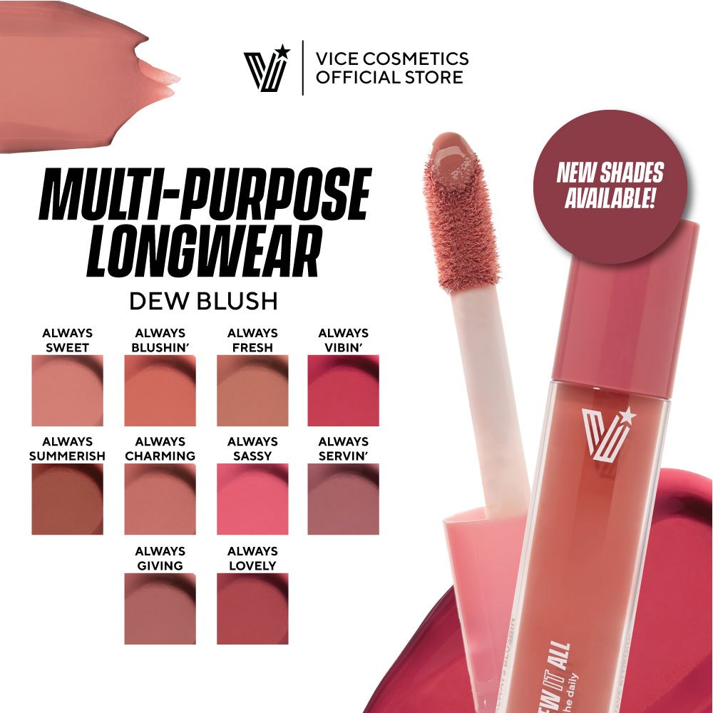 VICE CO. Dew It All Liquid Blush - Long-wearing, Multi Use, Cream Blush ...