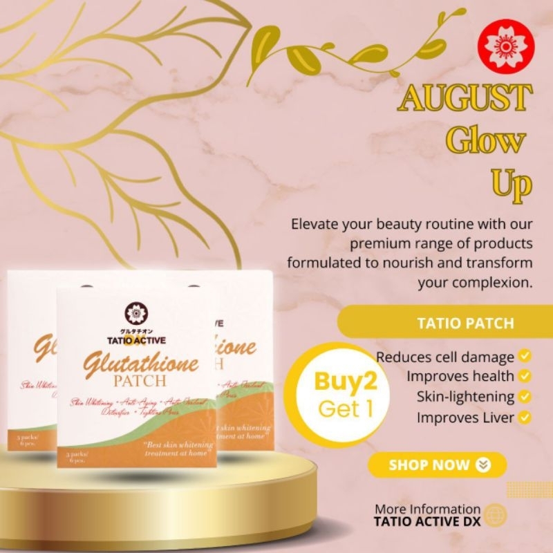 Buy 2 Take 1 TATIO ACTIVE Dx Glutathione Patch ("August Glow Up ...