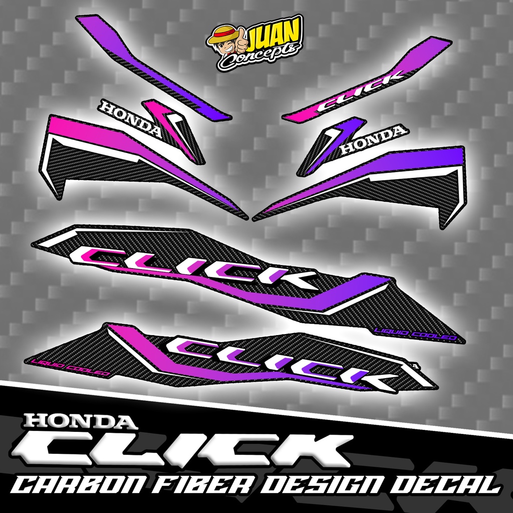 Complete Set Honda Click Stock Carbon Design Decals (V3) | Shopee ...