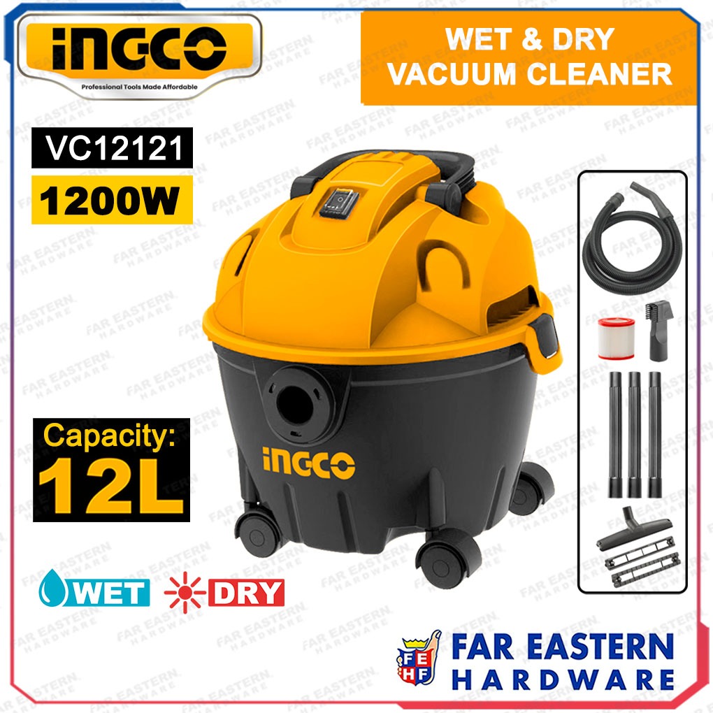 INGCO Vacuum Cleaner Wet & Dry 12L | 30L VC12121 | VC13301 INPTCD ...