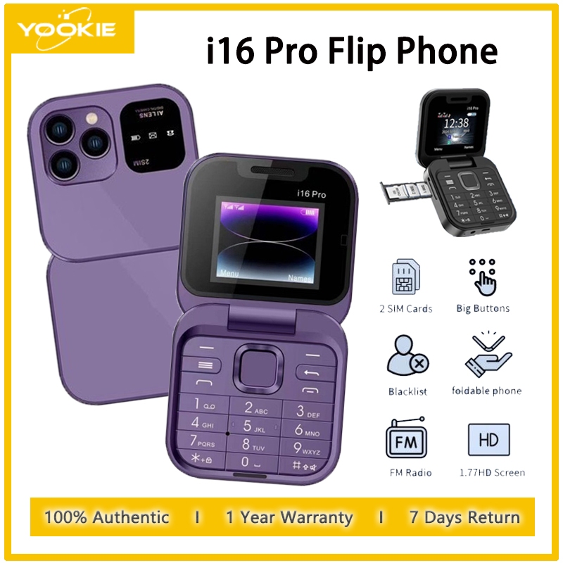 2024 New i16 pro Flip Phone Keypad Cellphone 2G 3G Dual Card Android ...