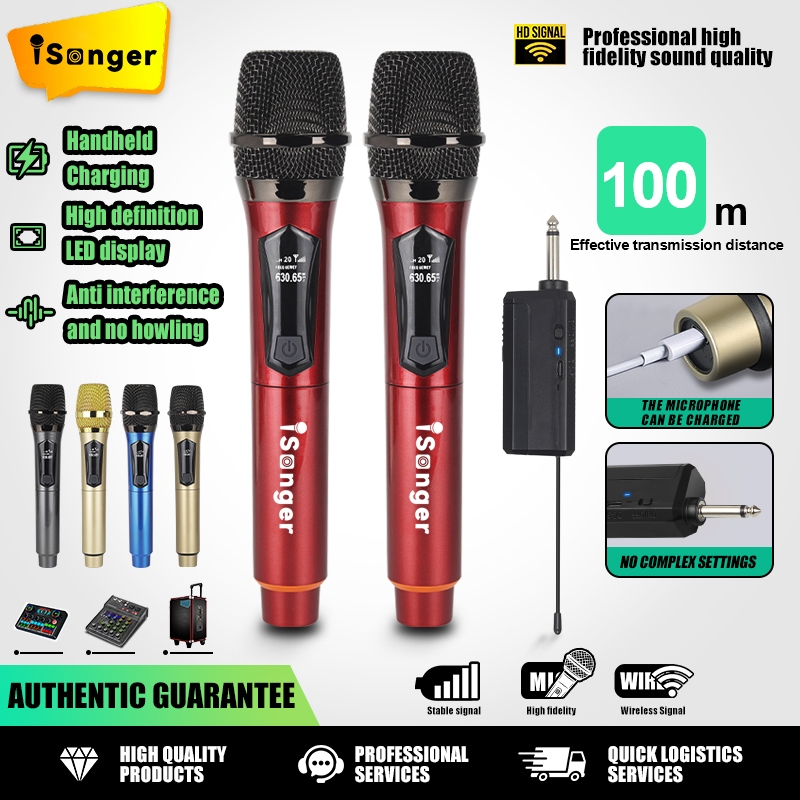 Professional UHF wireless microphone handheld dynamic system karaoke ...