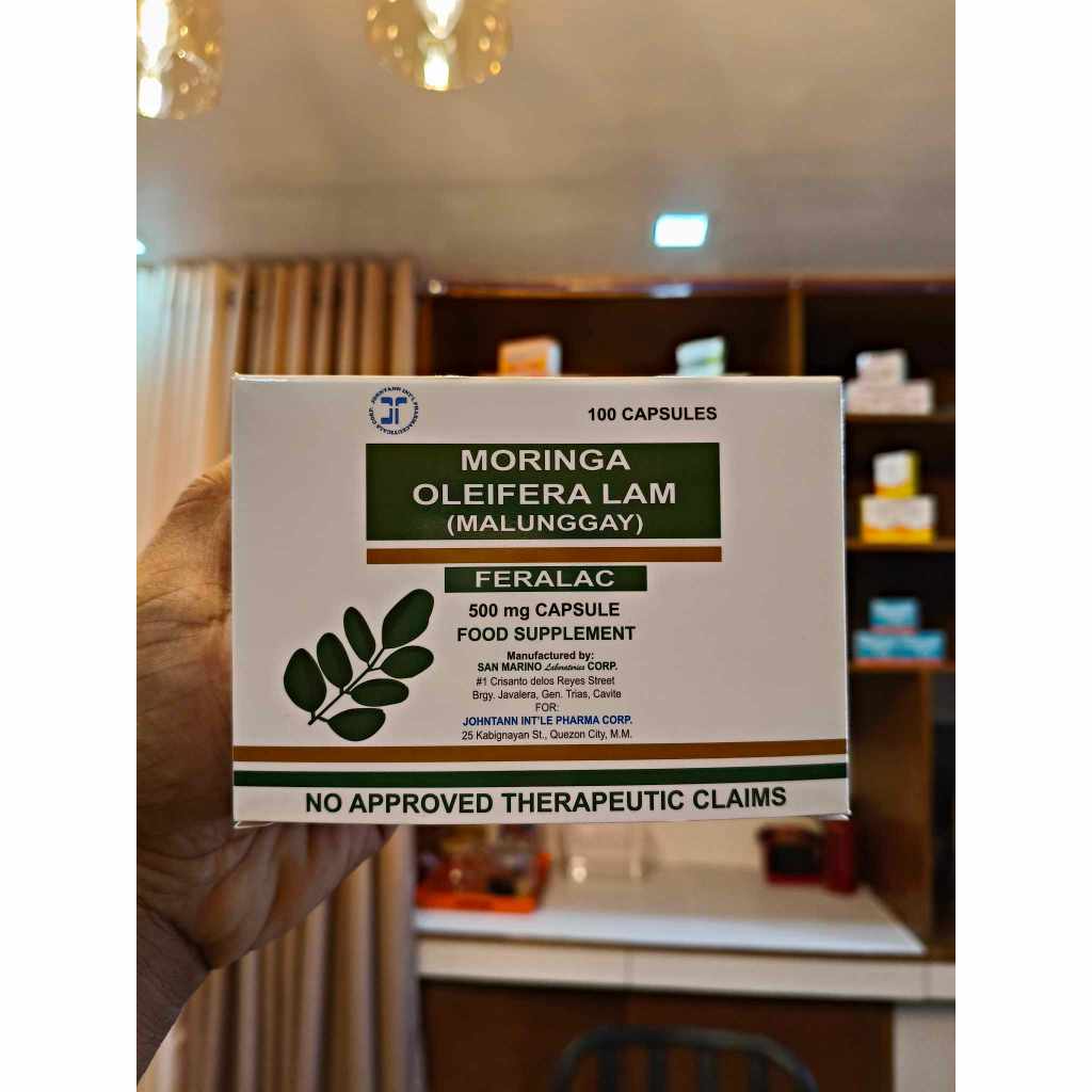 FERALAC Moringa Oleifera Lam (Malunggay) 500mg 100's Capsule | Shopee ...