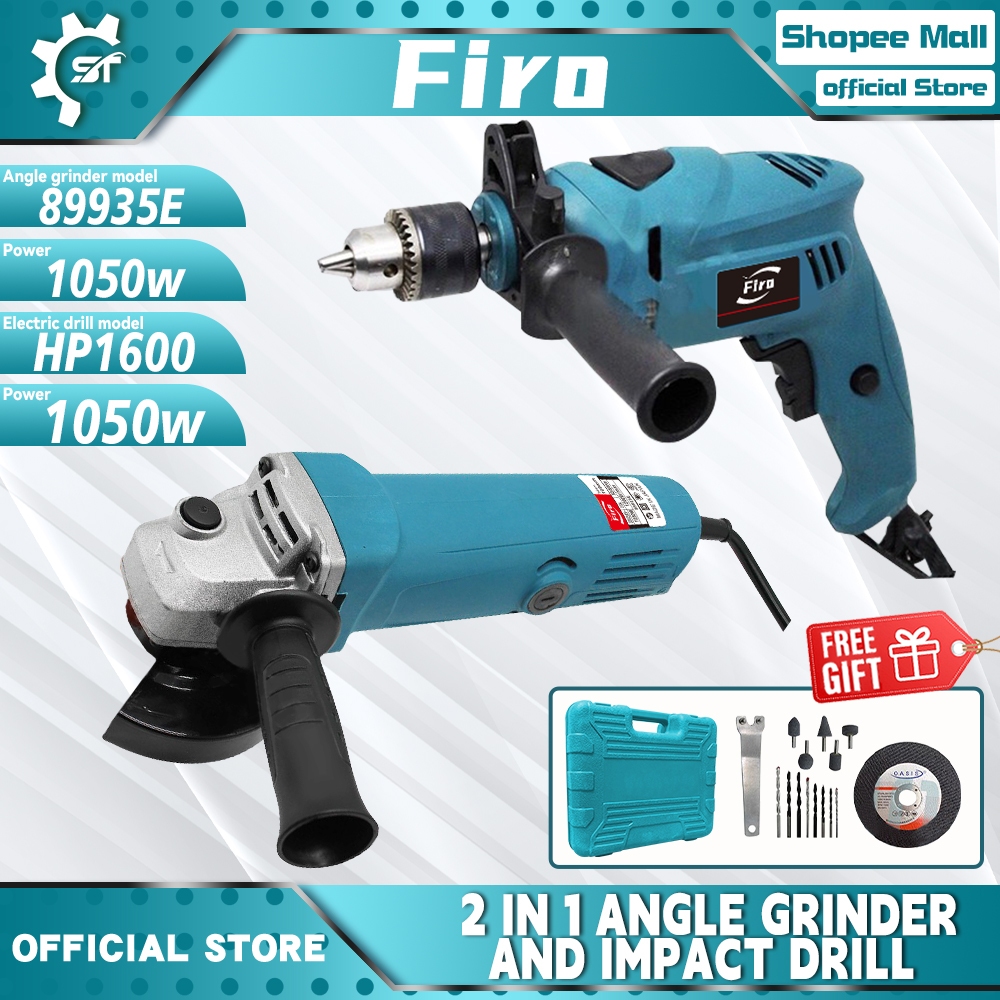 Powerful 2 In 1 Angle Grinder And Impact Drill Set Electric Drill ...