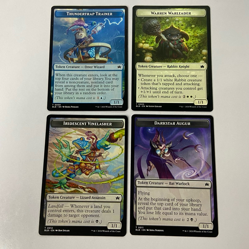 THUNDERTRAP TRAINER WARREN WARLEADER DARKSTAR AUGUR IRIDESCENT VINELASHER TOKEN BLB BLOOMBURROW ...