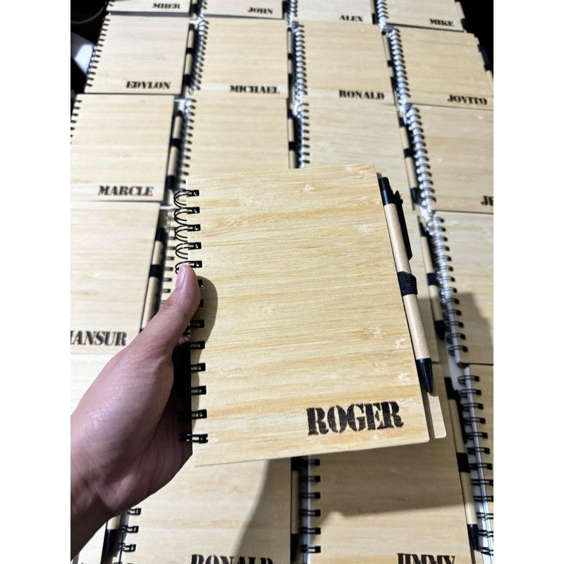 Wood Personalized Bamboo Notebook Laser Engraved Free Name Engrave ...