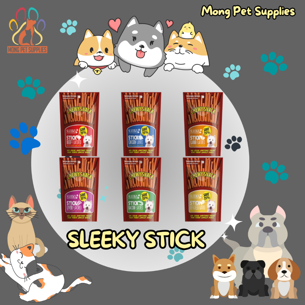 Sleeky Chewy Snack Strap and Stick Dog Treats 175g | Shopee Philippines