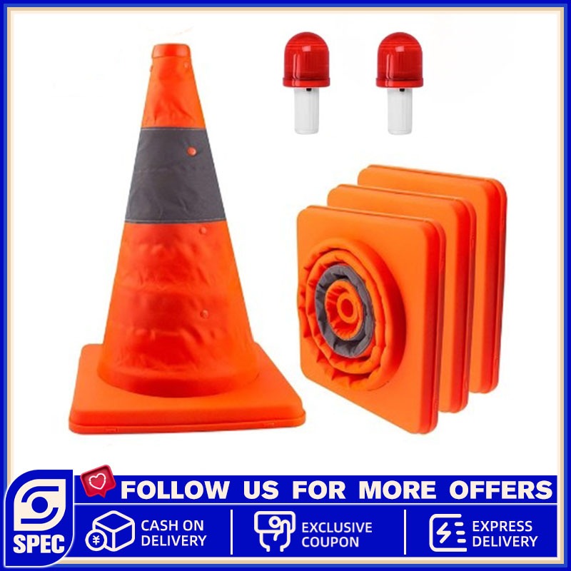 Reflective Traffic Cone With Led Light Folding Car Safety Warning Sign ...
