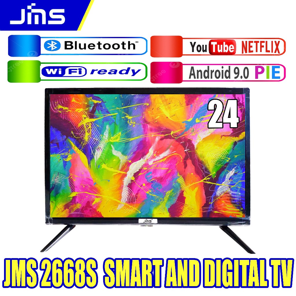 JMS SMART TV DIGITAL ISDB-T WITH BLUETOOTH LED TV 2668S SMART WITH 24 INCH SCREEN | Shopee ...