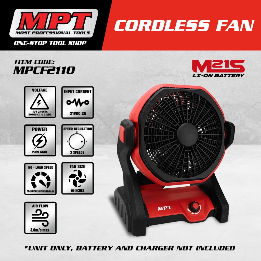 MPT Cordless Fan Size 10" 1UNIT/CTN | Shopee Philippines