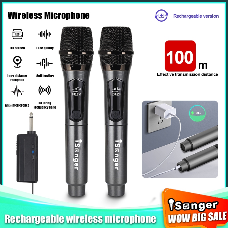 Wireless Microphone, Plug And Play Microphone, Cordless Dynamic ...